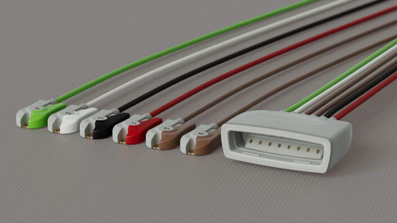 24440 - ECG lead wire with 6 Pinch Connectors for Philips - Curbell Medical